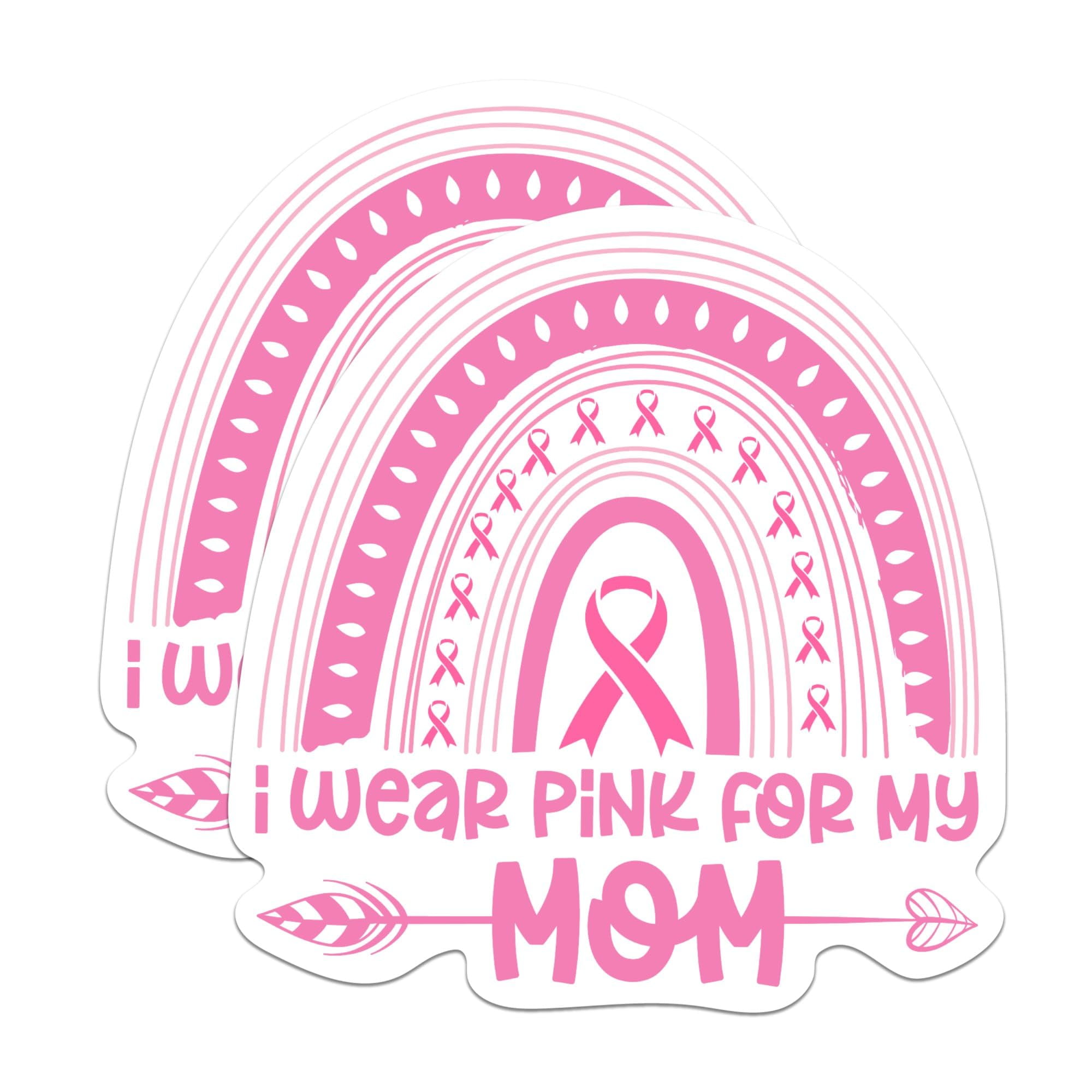 (2 Pack) I Wear Pink for My Mom Stickers - Breast Cancer Awareness ...