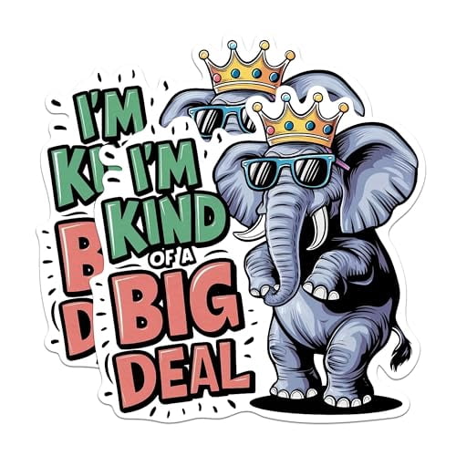 (2 Pack) I'm Kind of A Big Deal Magnets - Funny Punny Elephant Magnets ...