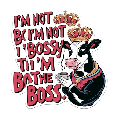 (2 Pack) I'm Not Bossy I'm The Boss Stickers - Funny Punny Cow Animal 5 ...