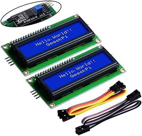 2-Pack I2C 1602 LCD Display Module 16X2 Character Serial Blue Backlight ...