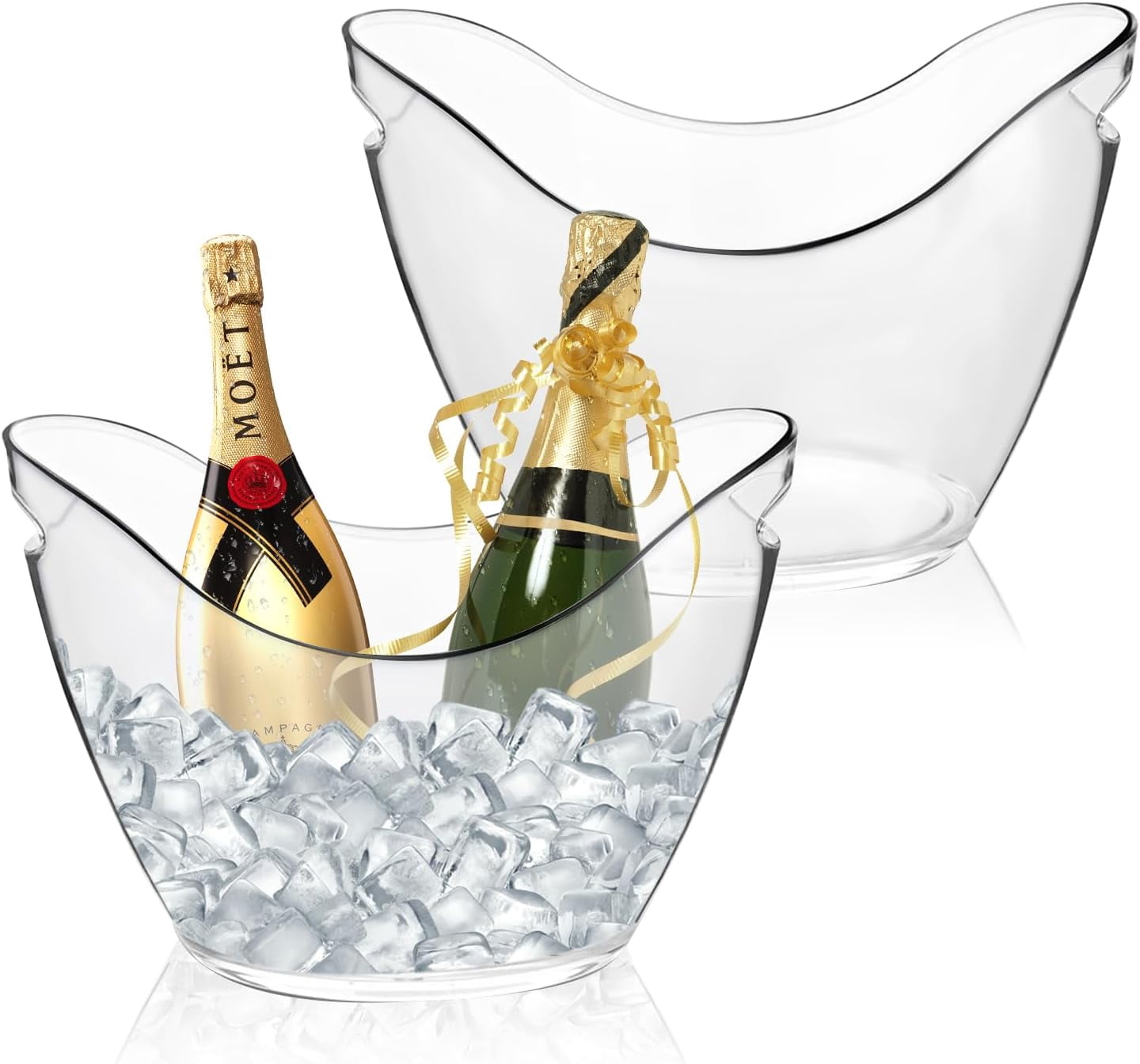 2 Pack Ice Bucket - 4L Clear Acrylic Ice Buckets for Parties, Mimosa ...