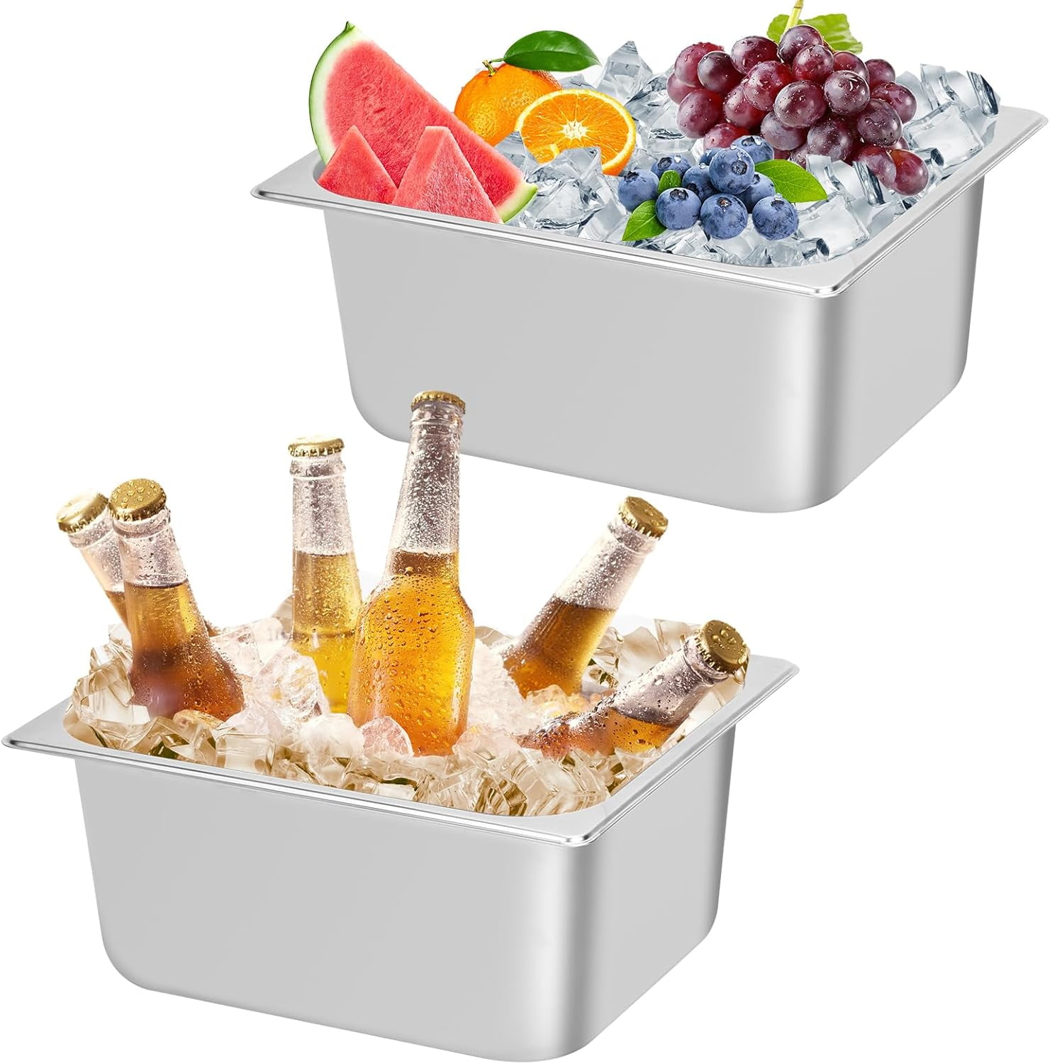 2 Pack Ice Bucket for Freezer,Freezer Ice Bin (9 Liter), Ice Buckets ...
