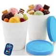2 Pack Ice Cream Containers 1 Quart Each – Reusable Freezer Storage ...
