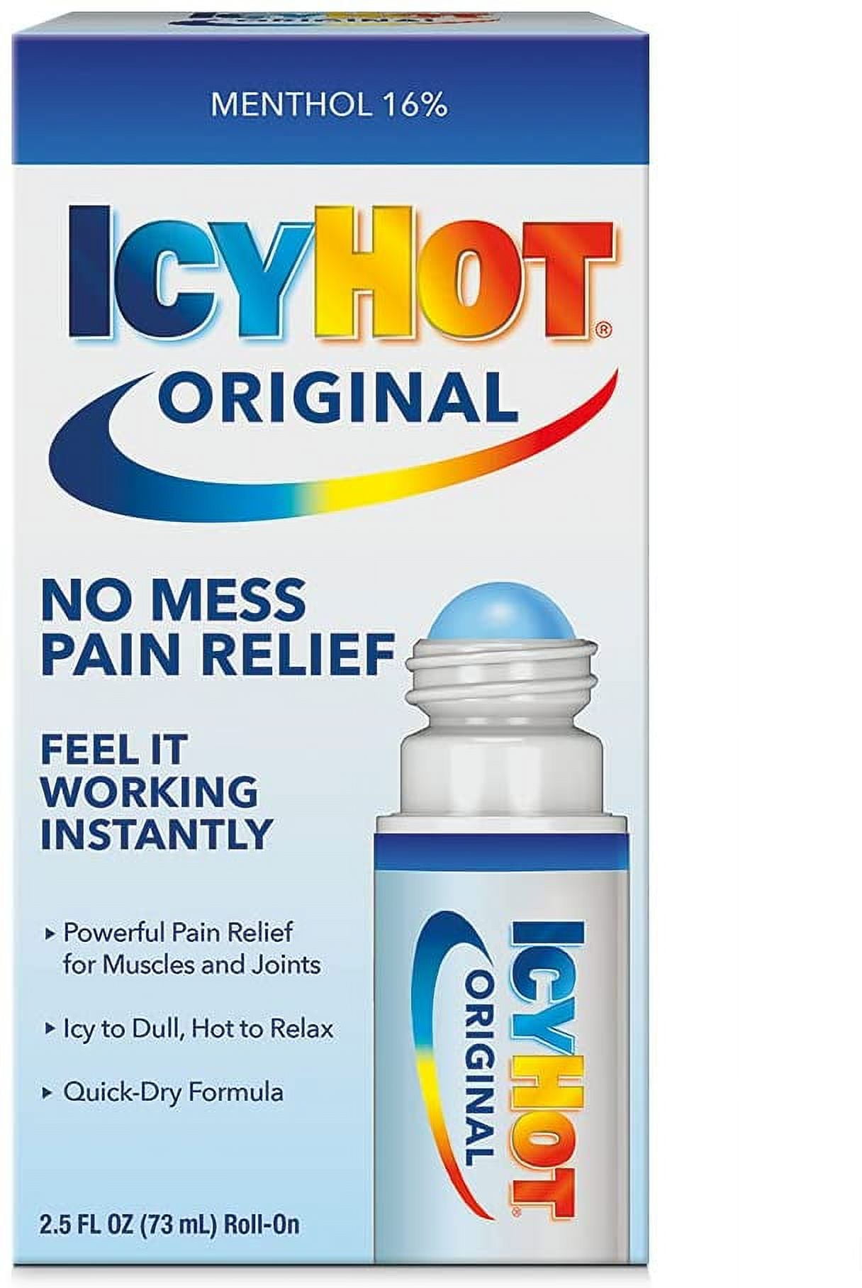2 Pack Icy Hot No Mess Applicator Maximum Strength Pain Relieving 2.5 ...