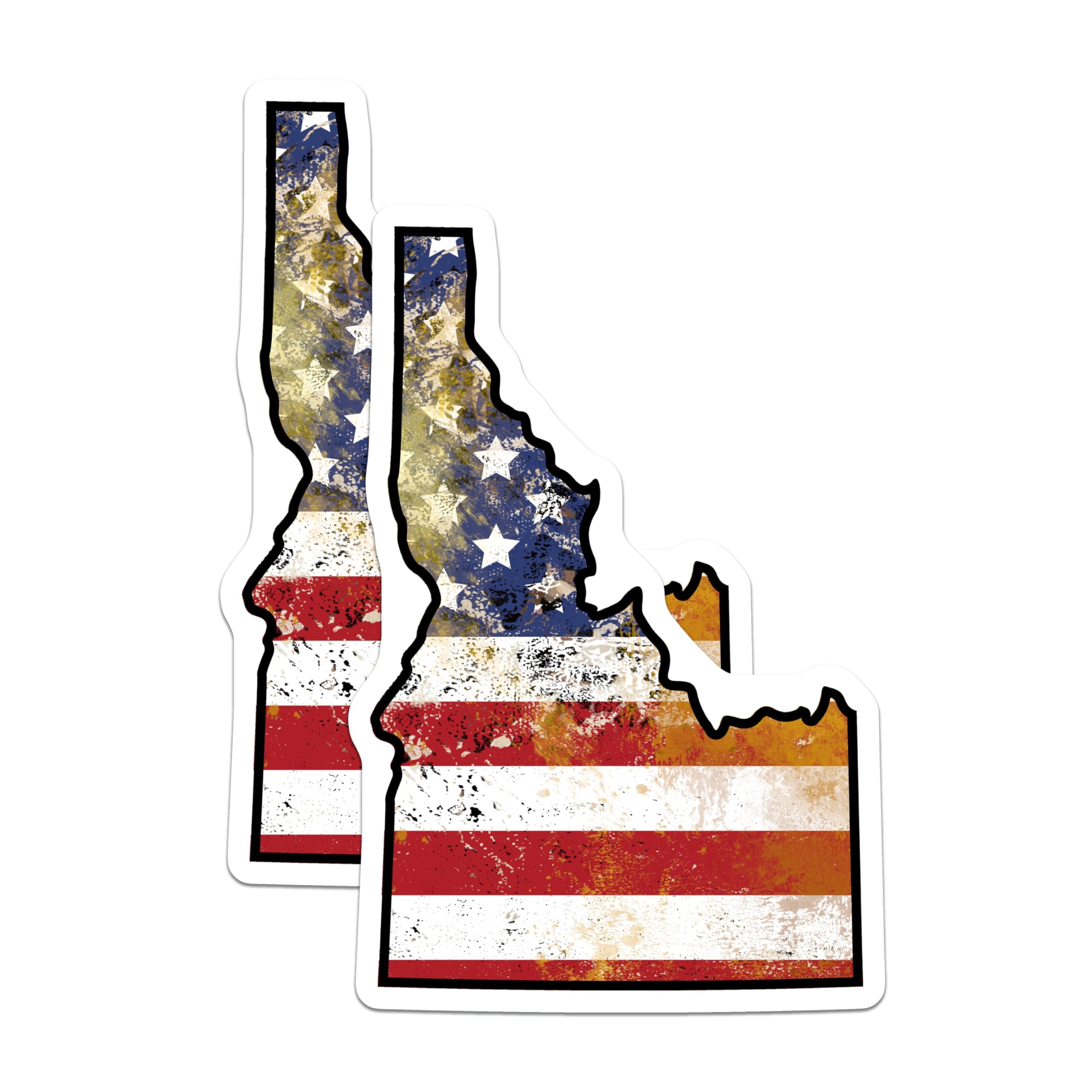 (2 Pack) Idaho Flag Stickers - USA State Pride - Distressed American ...