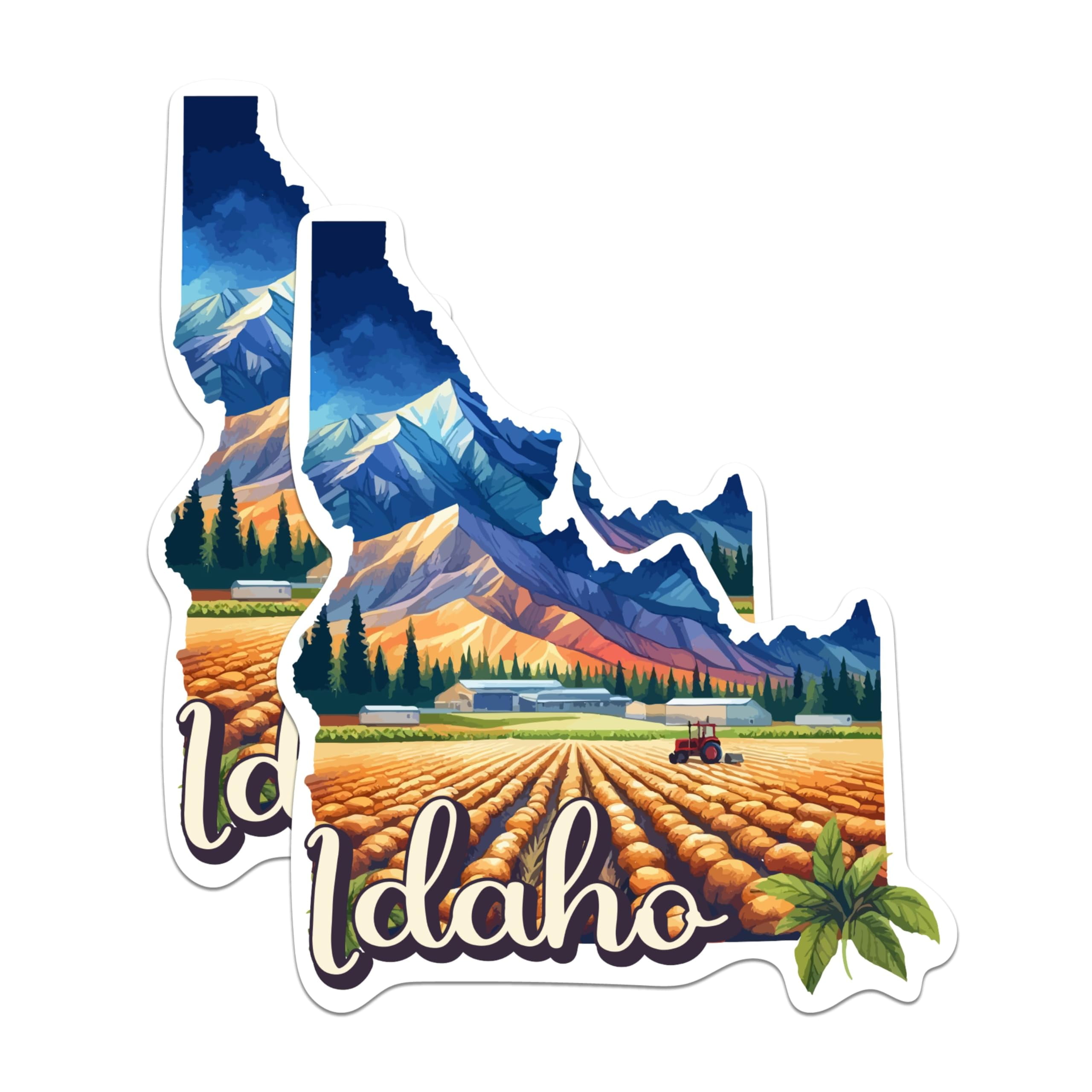 (2 Pack) Idaho State Shape Stickers - ID State Sticker - Choose from 50 ...
