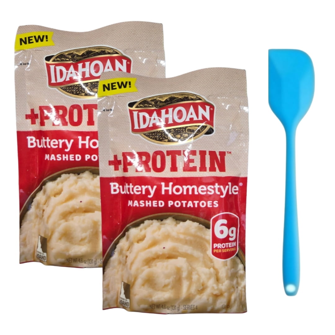 (2 Pack) Idahoan +Protein Buttery Homestyle Mashed Potatoes, 4.6 oz ...
