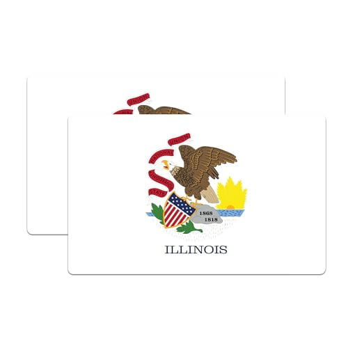 (2 Pack) Illinois State Flag Stickers - IL State Flag Sticker - Choose ...