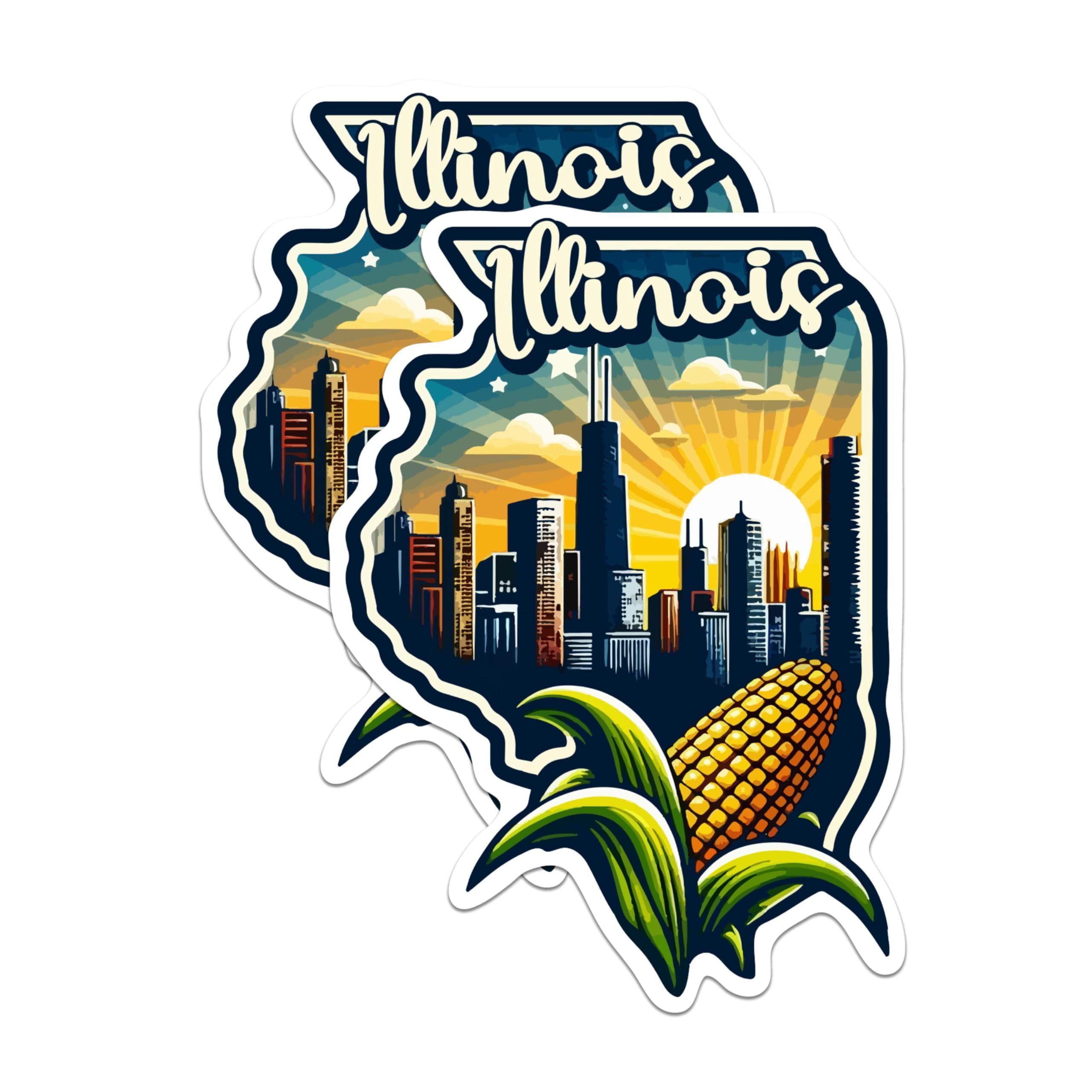 (2 Pack) Illinois State Shape Stickers - IL State Sticker - Choose from ...