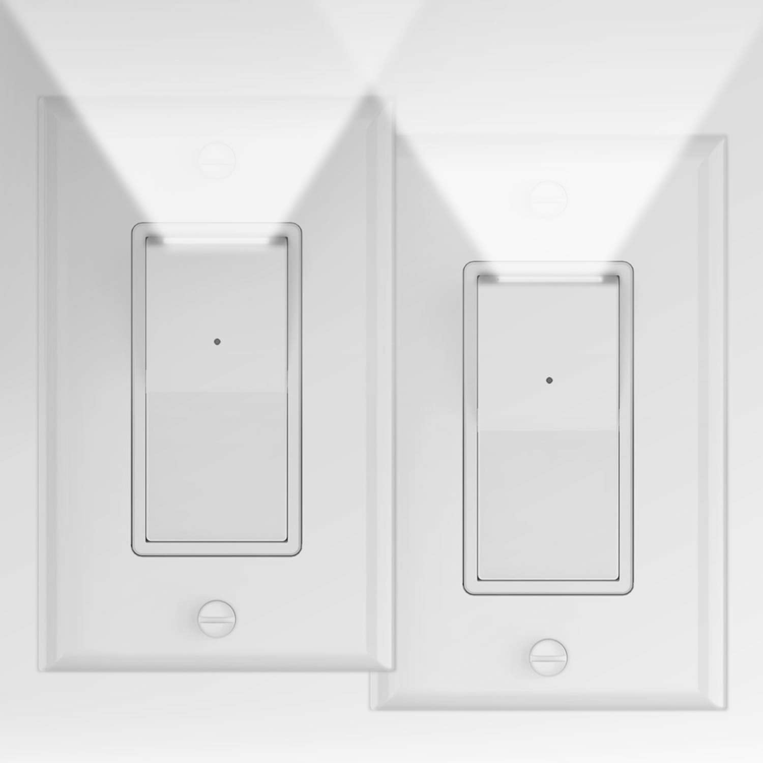2 Pack Illuminated Light Switch,Paddle Rocker Wall Switch with LED ...