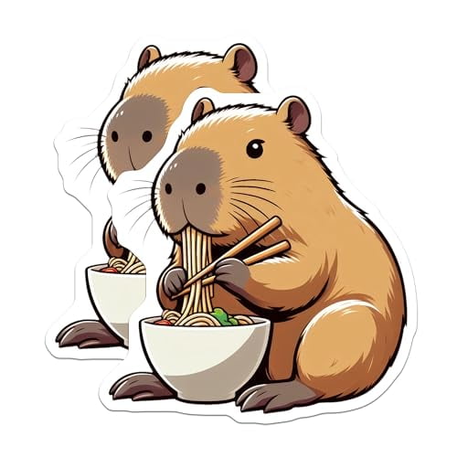(2 Pack) Illustrated Capybara Art Magnet - Kitchen Fridge Decor - 5" On ...