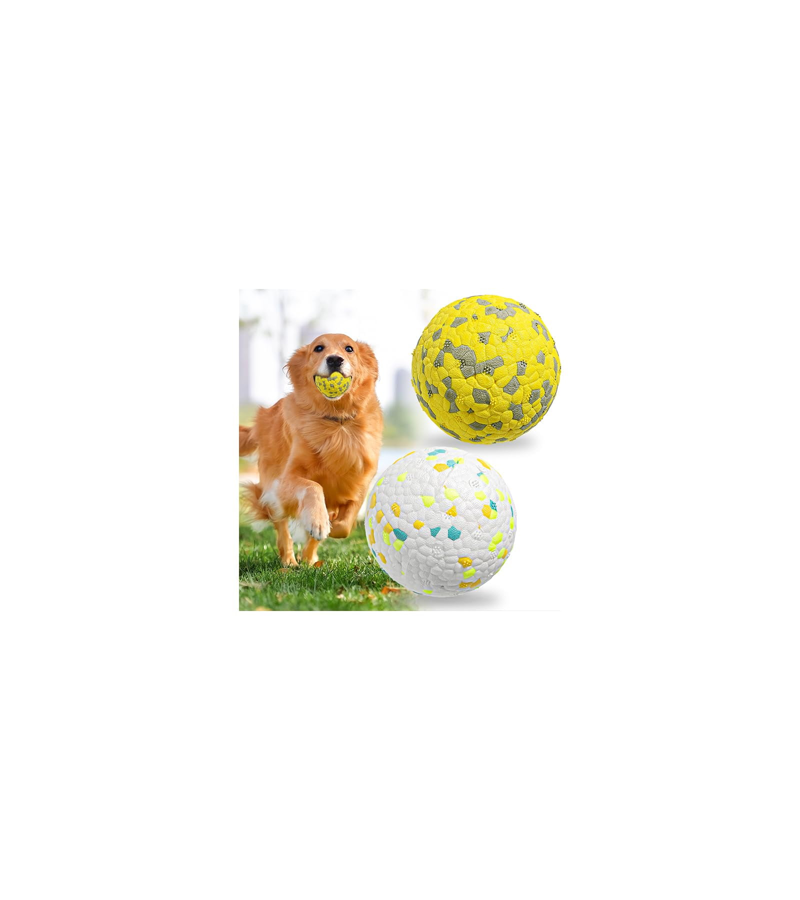 2 Pack Indestructible Dog Tennis Balls for Aggressive Chewers ...