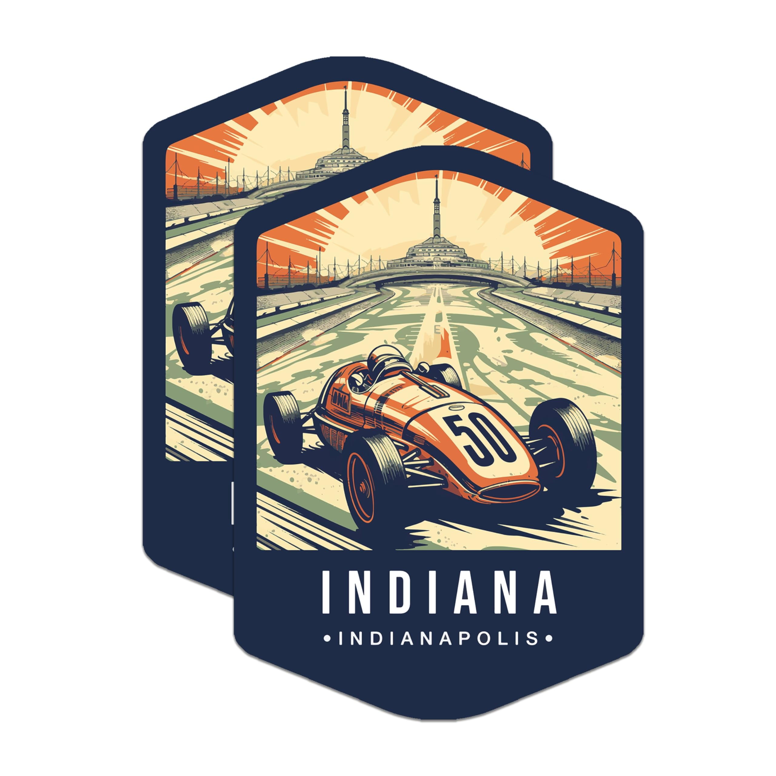 (2 Pack) Indiana State and Capitol Stickers - in State Sticker - Choose ...