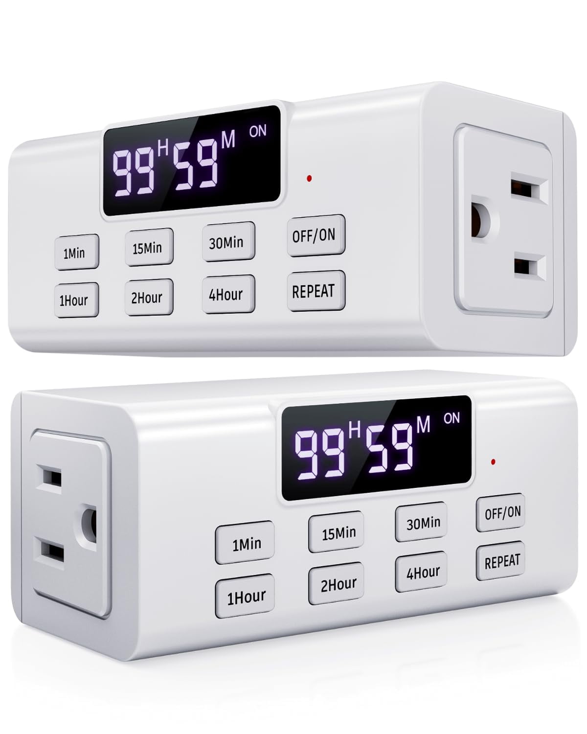 [2 Pack] Indoor Countdown Timer Outlet, NEARPOW Auto Shut Off Timers ...