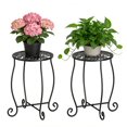 2 Pack Indoor Outdoor Side Table, Weather Resistant Black Metal Side ...