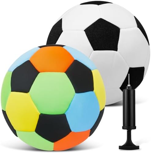 2 Pack Indoor Soccer Balls Soft Soccer Balls Size 4 for Kids Sports ...