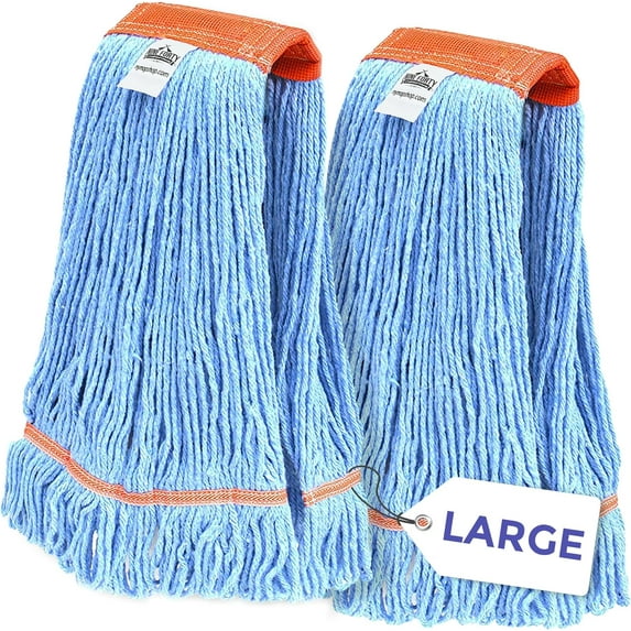 2-Pack Industrial and Commercial-Grade Looped End Wet Mop Head Refill ...