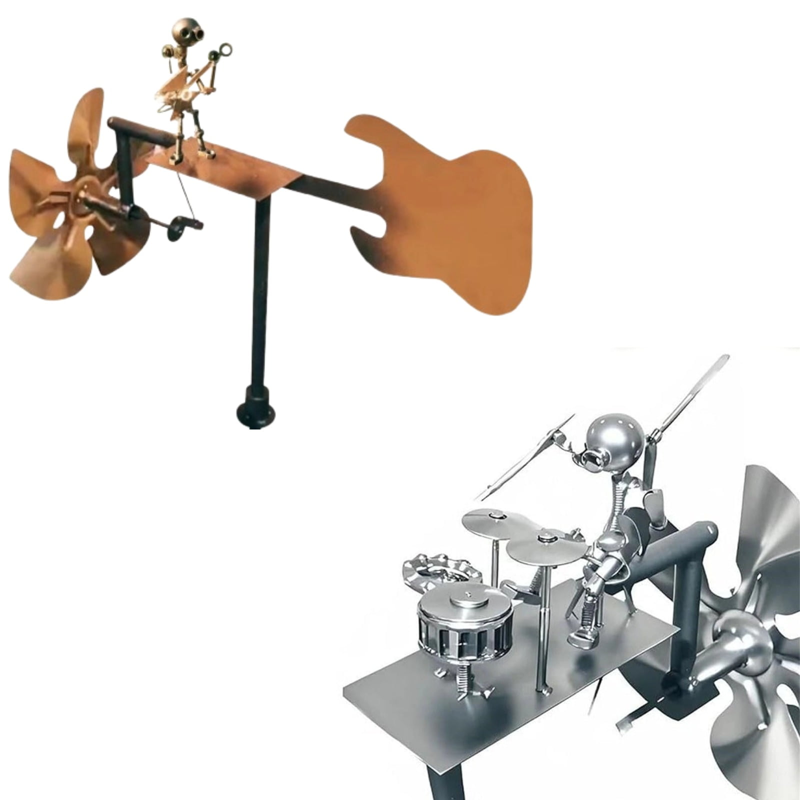 2 Pack Industrial Music Wind Spinner: Handcrafted Drummer Guitarist ...