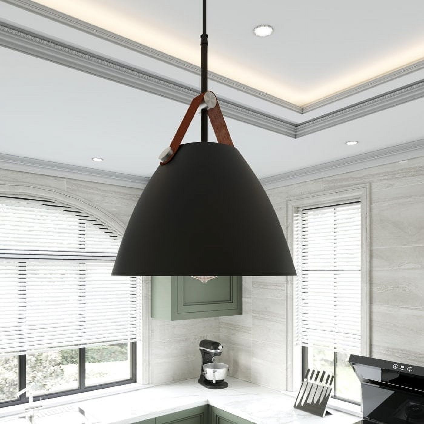 2 Pack Industrial Pendant Light With Black Metal Dome Lamp Shade ...