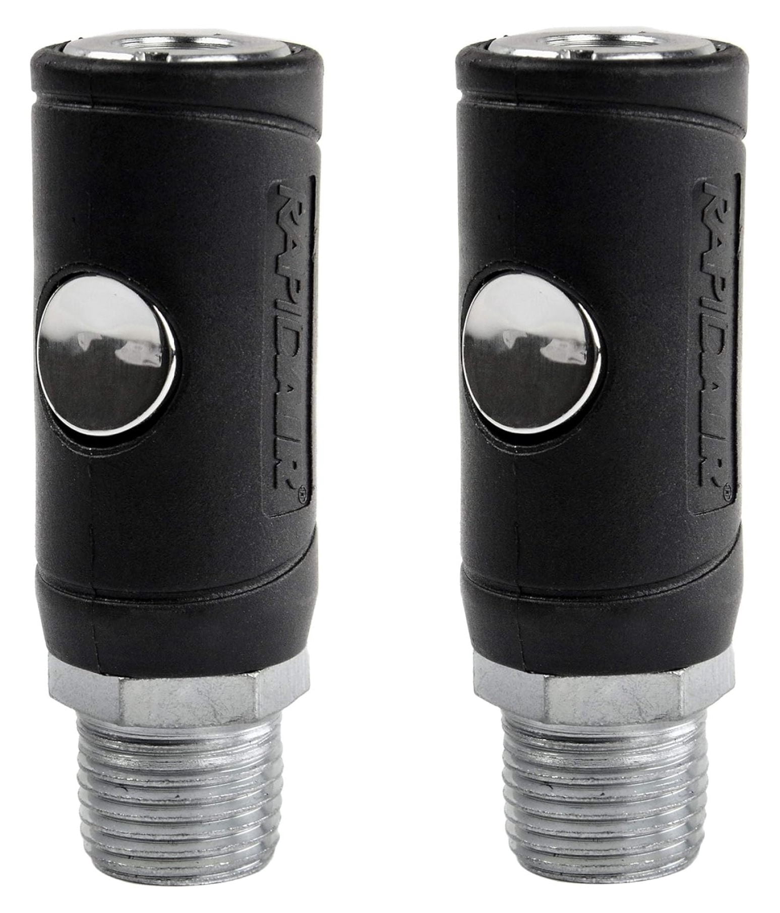 2 Pack Industrial Safety Air Plug Coupler 1/4" Body 1/2" MNPT Push ...