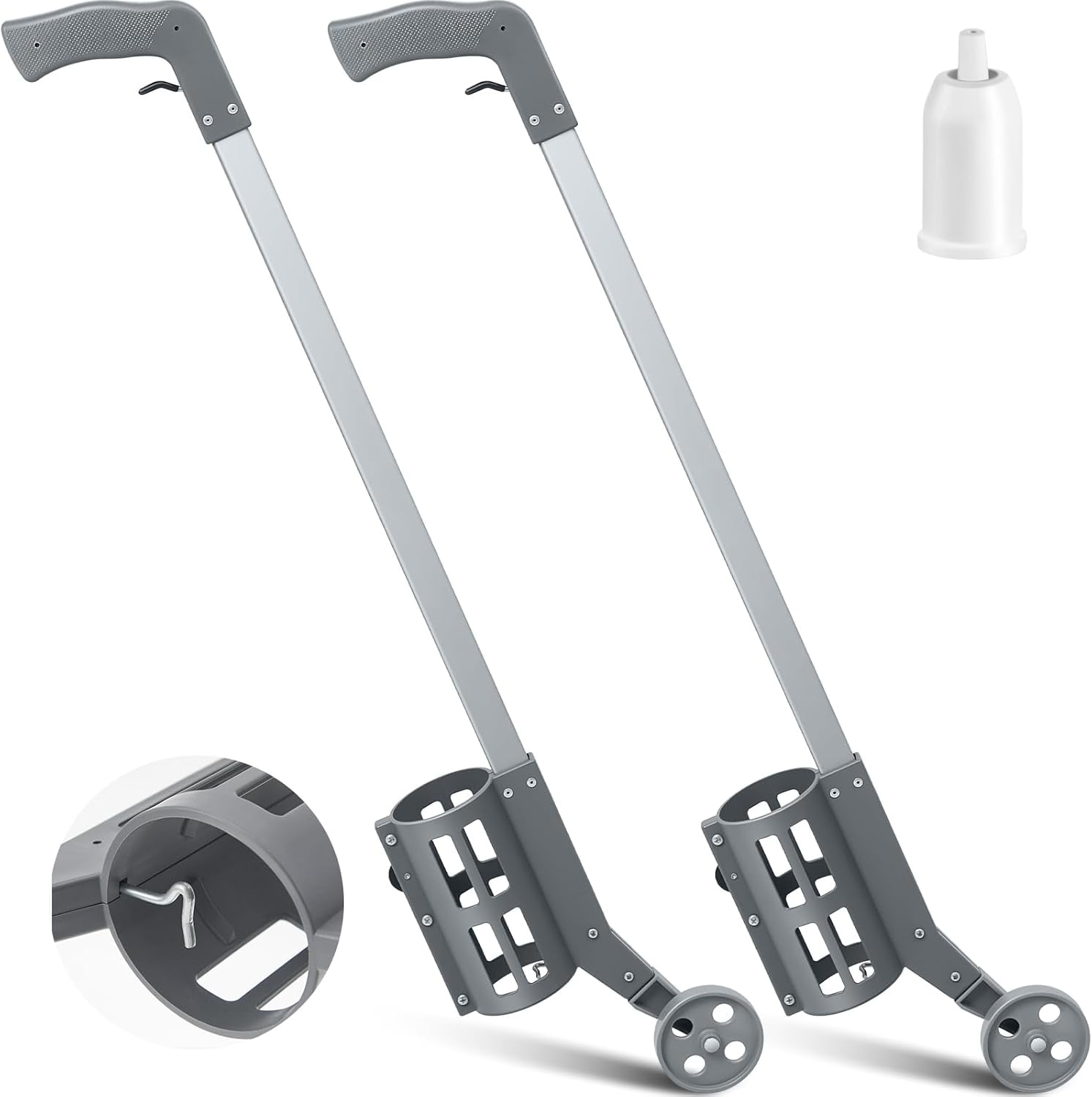 2 Pack Industrial Wheeled Marking Wand for Line Paint Stripe Ground Marking Spray Paint Wand for ...