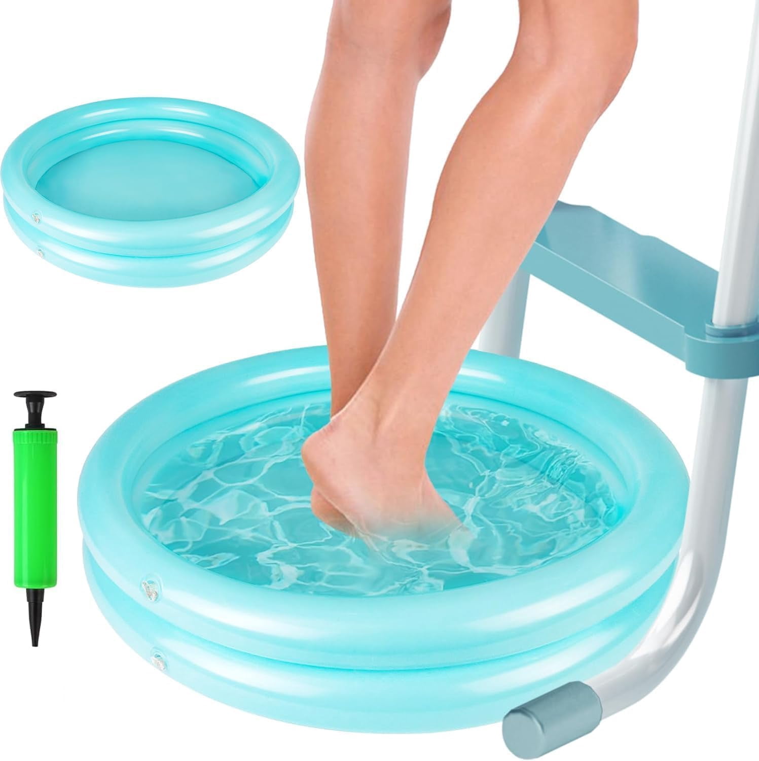 2 Pack Inflatable Pool Foot Bath Basin, Swimming Pool Clean Feet, Foot ...