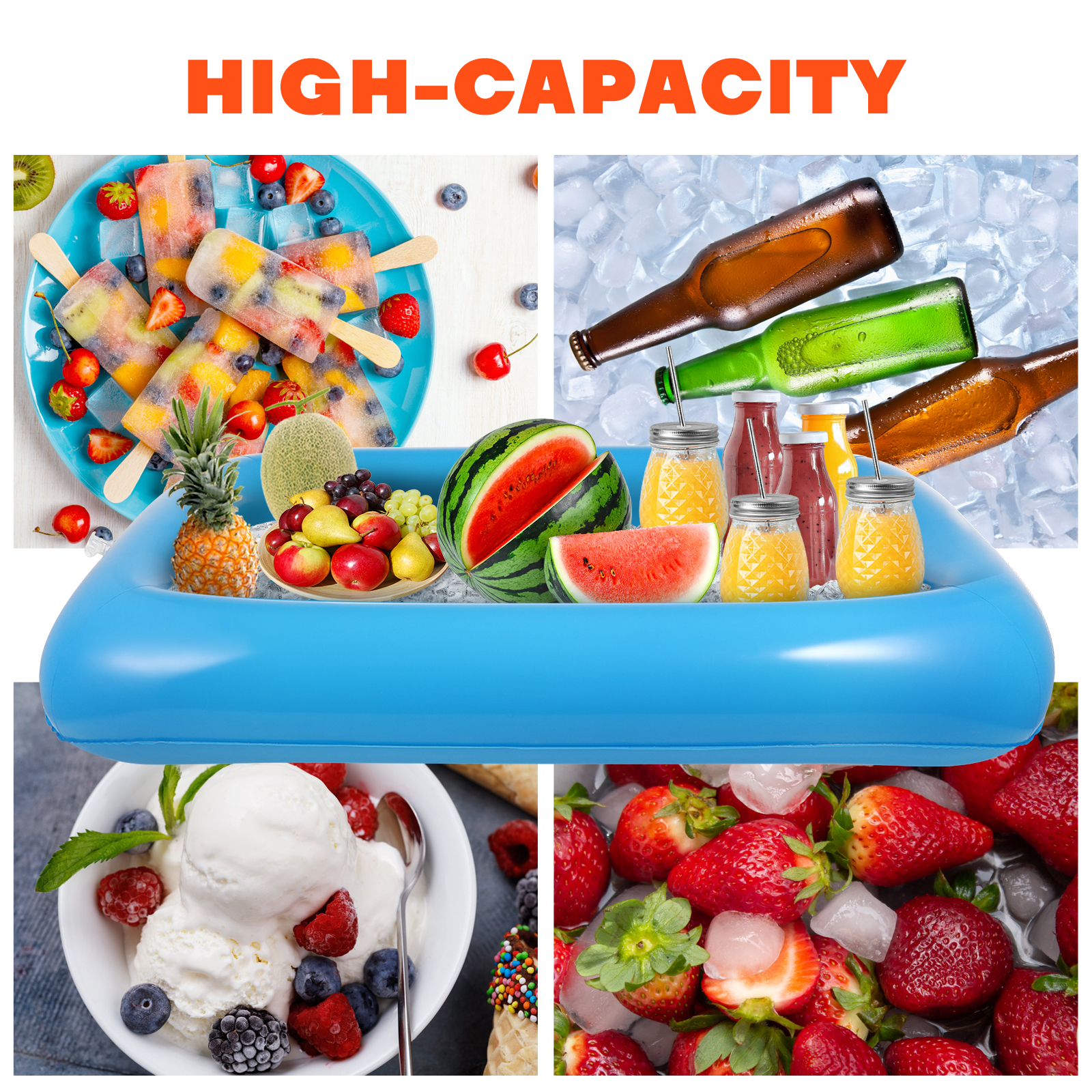 2 Pack Inflatable Serving Bars Ice Buffet Salad Serving Trays Food ...