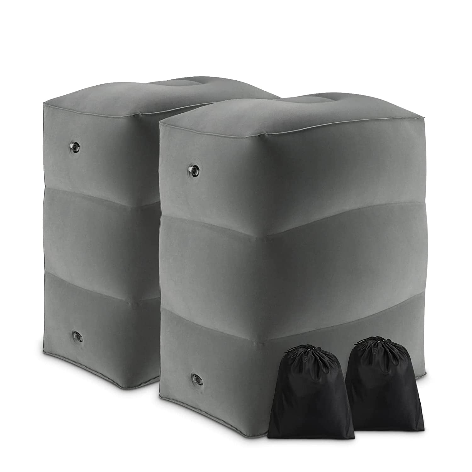2 Pack Inflatable Travel Foot Rest Pillow Kids Airplane Bed Adjustable ...