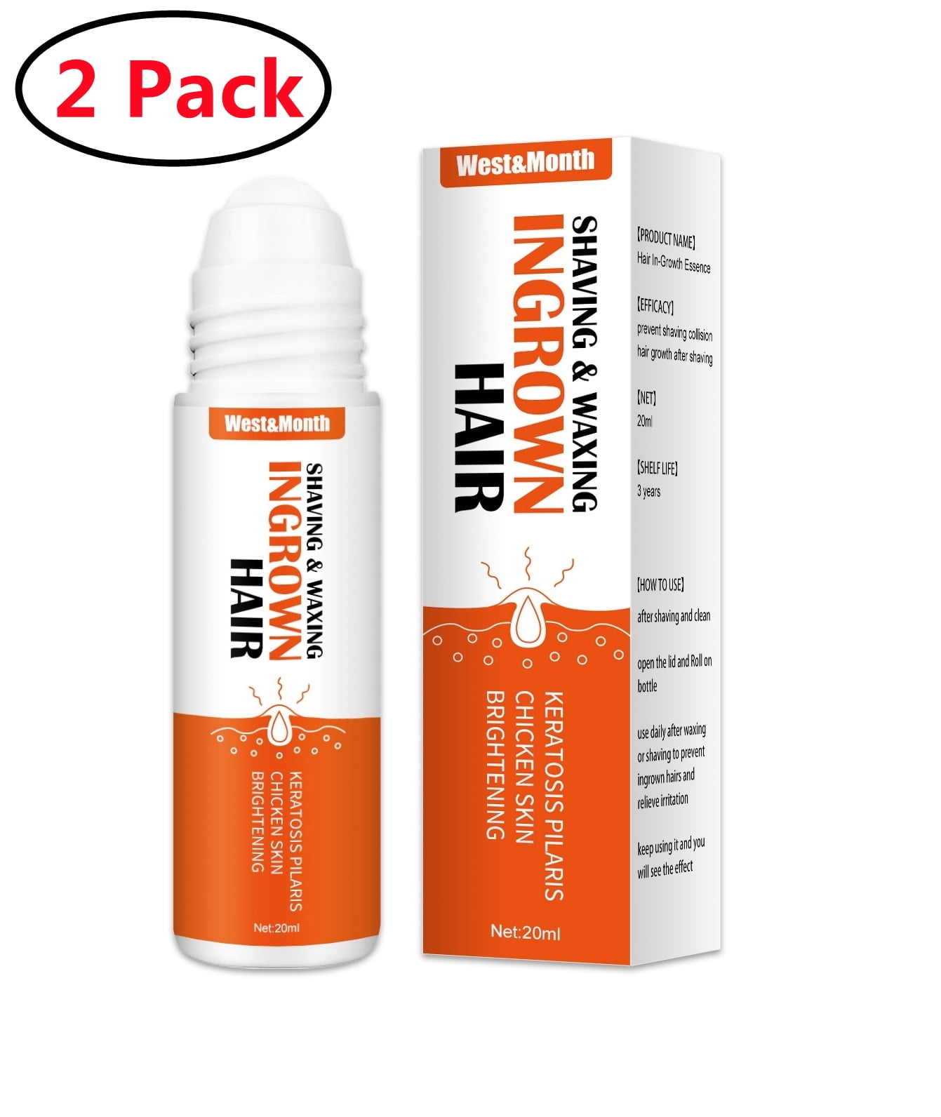 CozyHome 2 Pack Ingrown Hair Skin Care Treatment for Face, Neck, Bikini ...