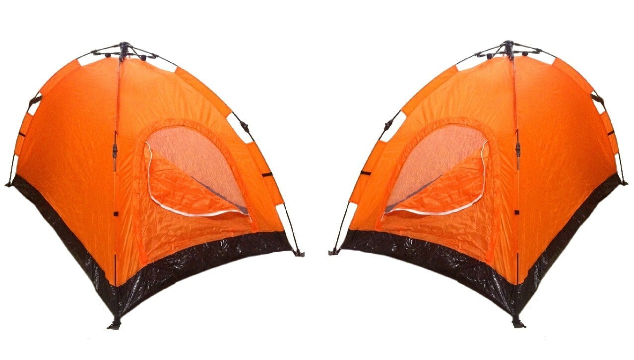 2 Pack Instant Automatic Pop Up Orange Tents for Camping and Hiking ...