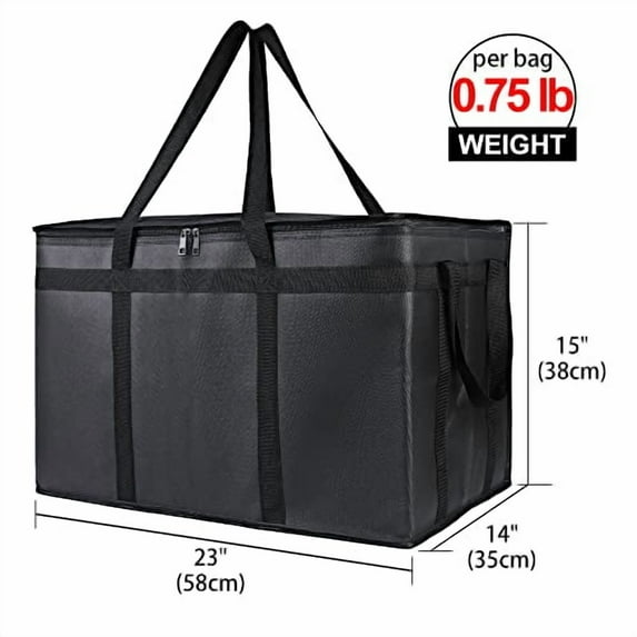 2-Pack Insulated Food Delivery Bag, XXX-Large Meal Grocery Tote ...