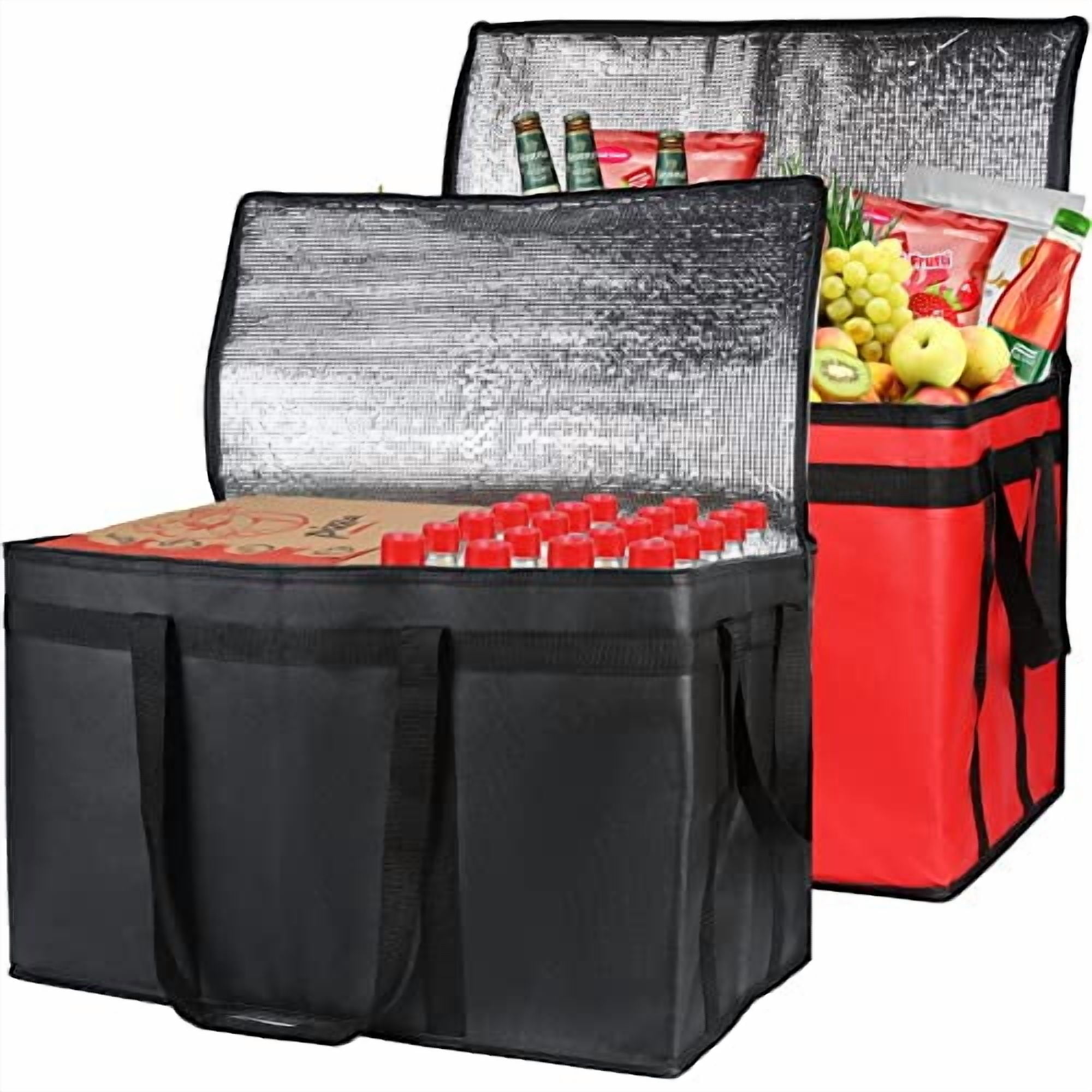 2-Pack Insulated Food Delivery Bag, XXX-Large Meal Grocery Tote ...