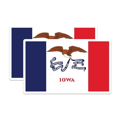 (2 Pack) Iowa State Flag Stickers - IA State Flag Sticker - Choose from ...