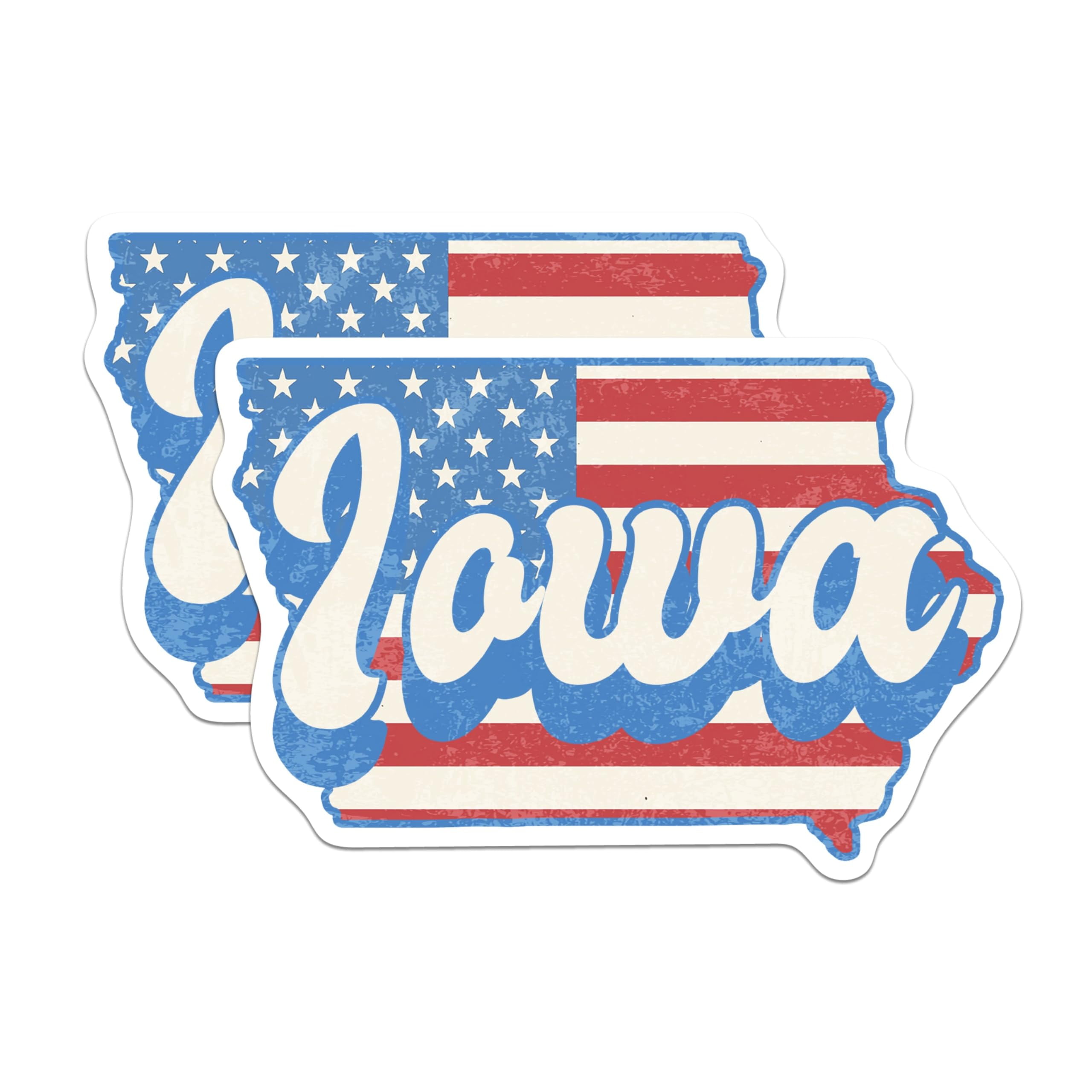 (2 Pack) Iowa State Outline Magnets - IA State Shape with USA Flag - 5 ...