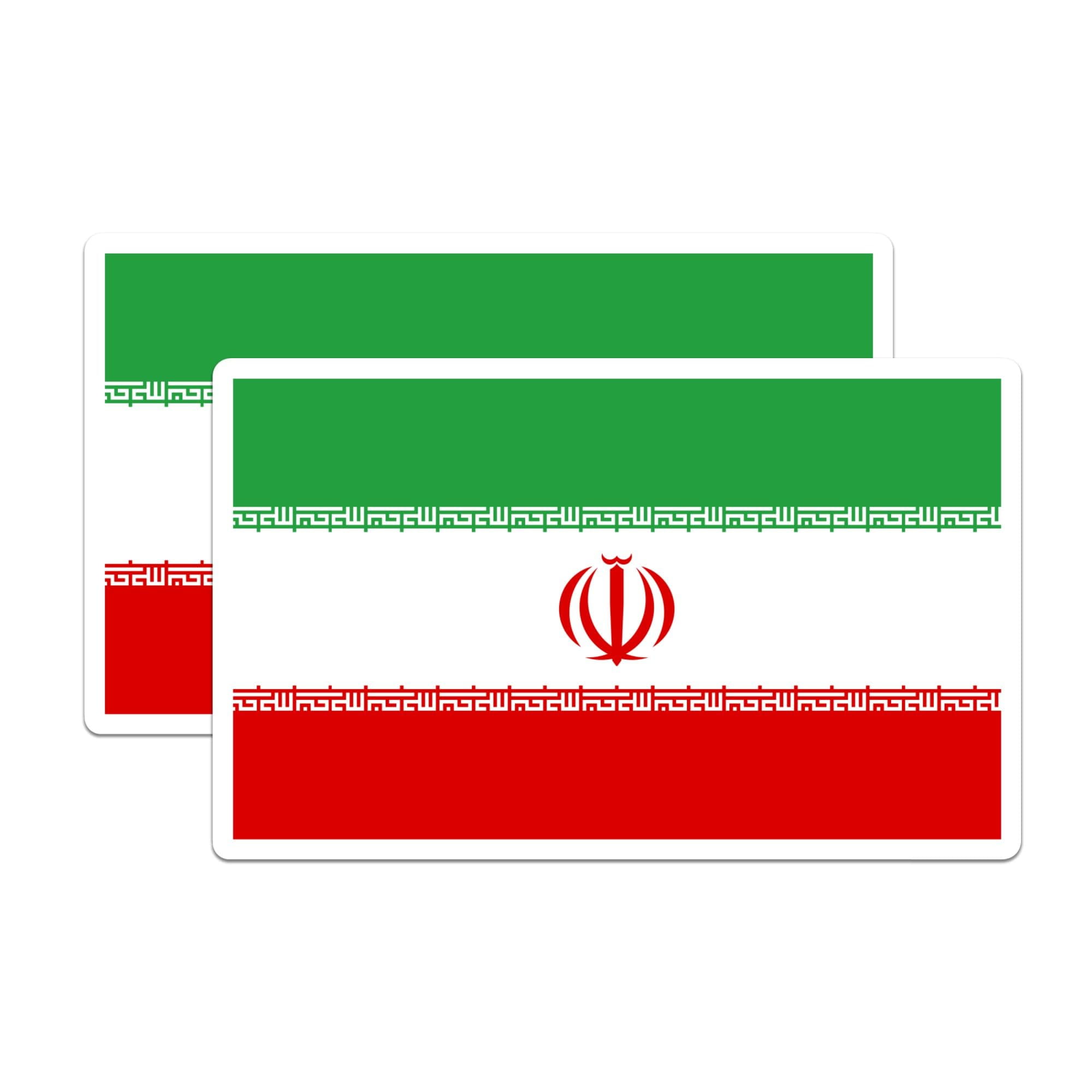 (2 Pack) Iran World Flag Stickers - Iranian Pride - 5 Inches On Longest ...