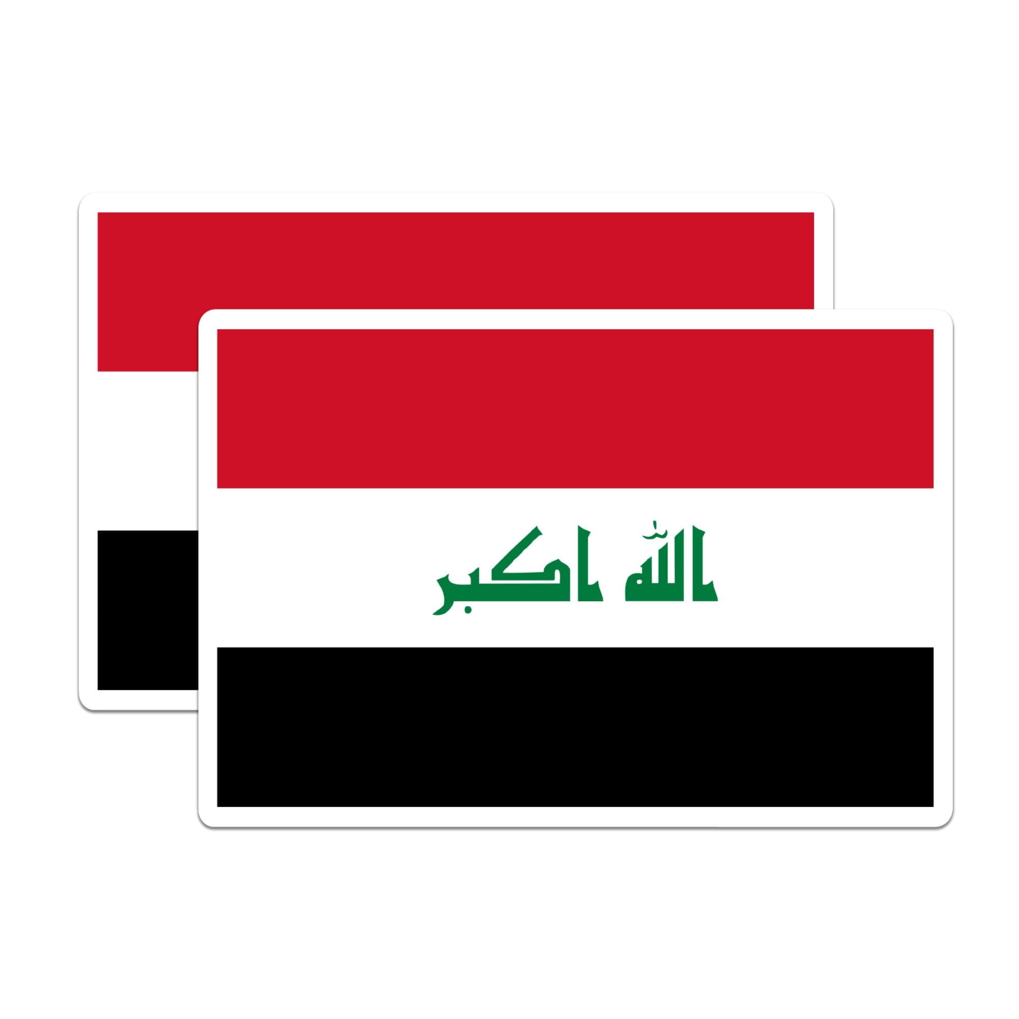 (2 Pack) Iraq World Flag Stickers - Pride - 5 Inches On Longest Side ...