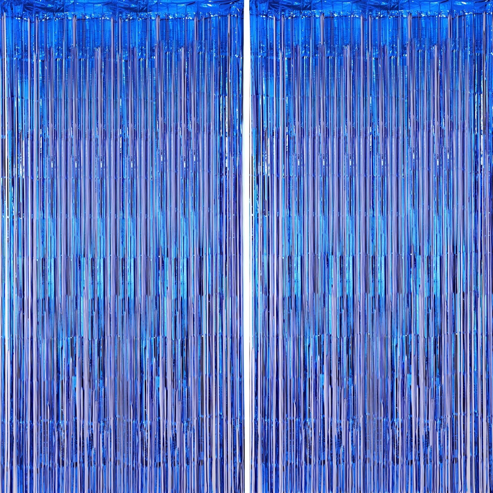 2 Pack Iridescent Foil Fringe Curtains, Holographic Tinsel Streamers ...