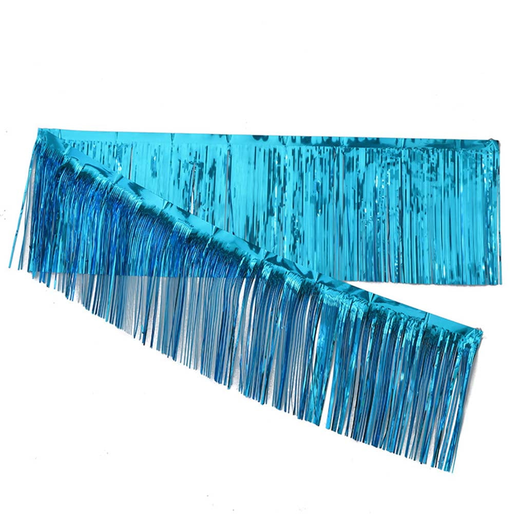 2 Pack Iridescent Fringe Float Curtain, Metallic Foil Fringe Garland ...