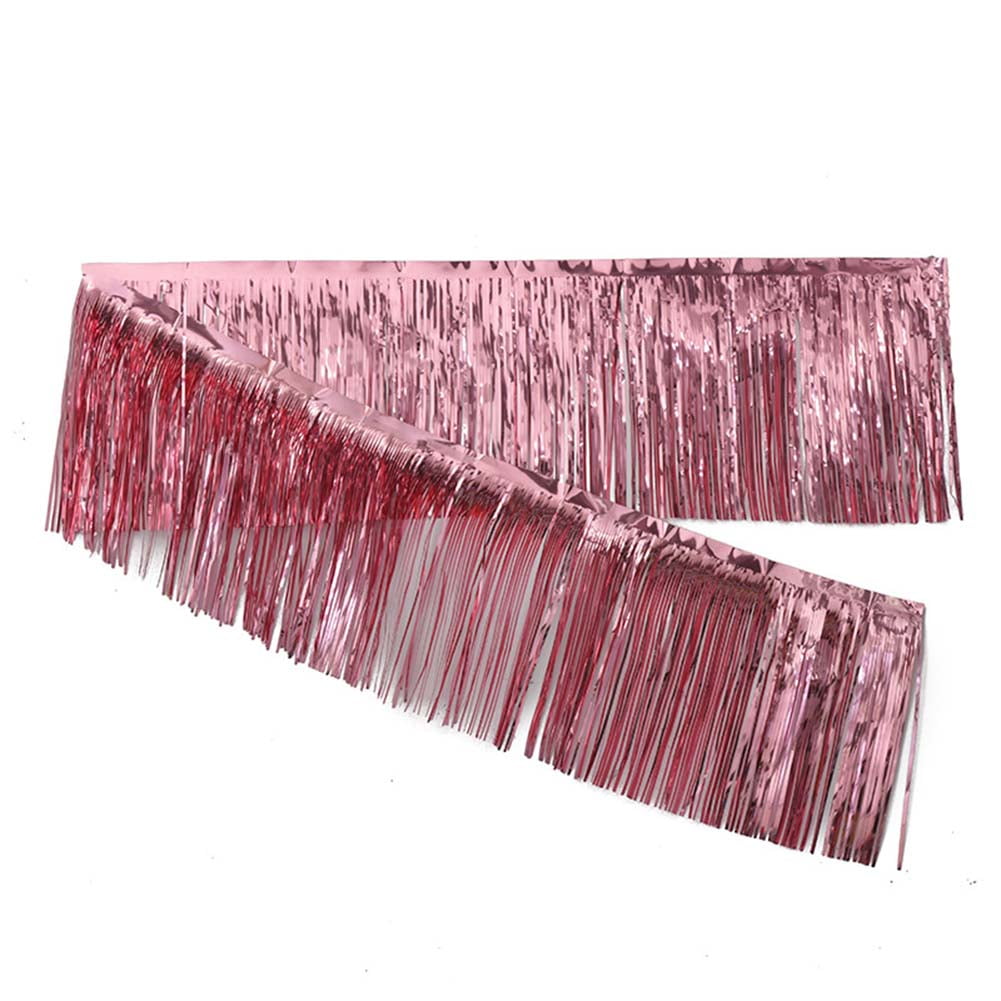 2 Pack Iridescent Fringe Float Curtain, Metallic Foil Fringe Garland ...