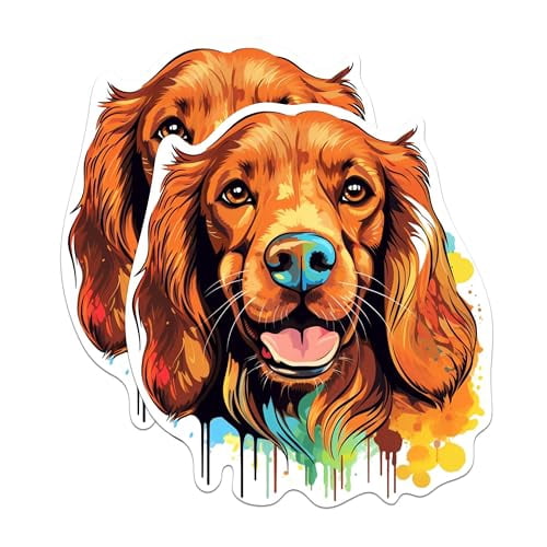 (2 Pack) Irish Setter Dog Breed Stickers - 5 Inches On Longest Side ...
