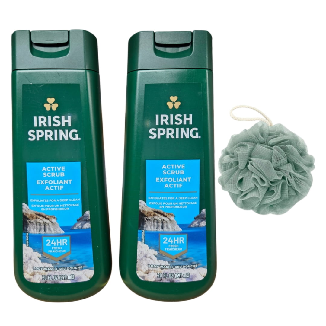 (2 Pack) Irish Spring Exfoliating Body Wash for Men, Active Body Wash ...