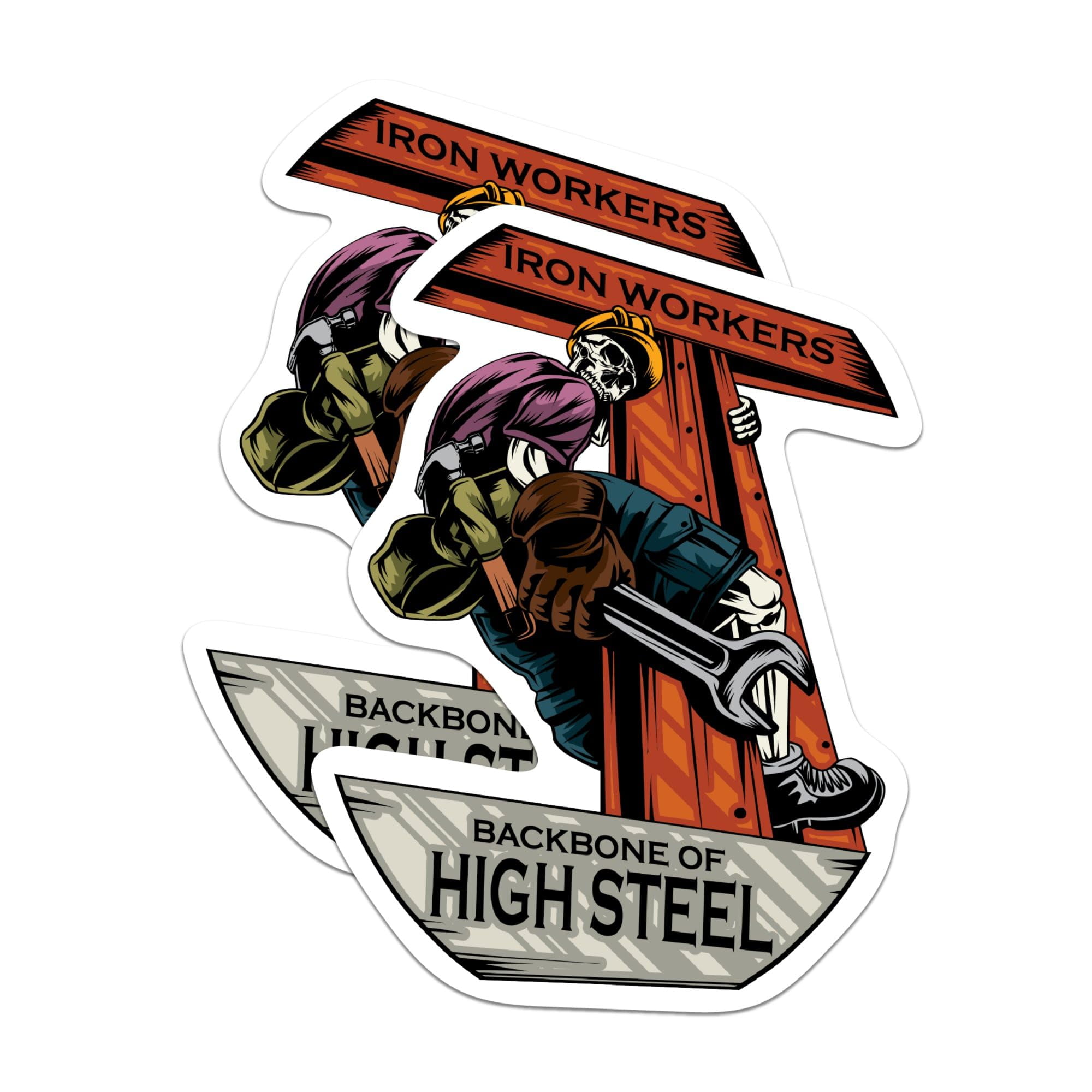 (2 Pack) Iron Workers Backbone of High Steel Stickers - Iron Worker ...