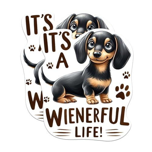 (2 Pack) It's A Wienerful Life Magnets - Funny Dachshund Dog Breed ...