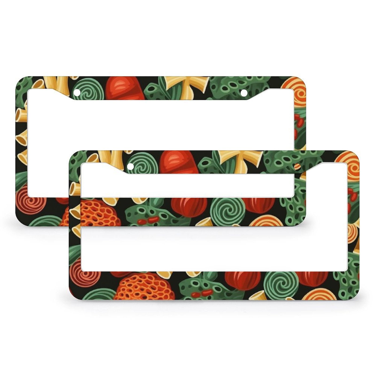 2 Pack Italy Noodles License Plate Frame Fantasy Delicious Food License ...