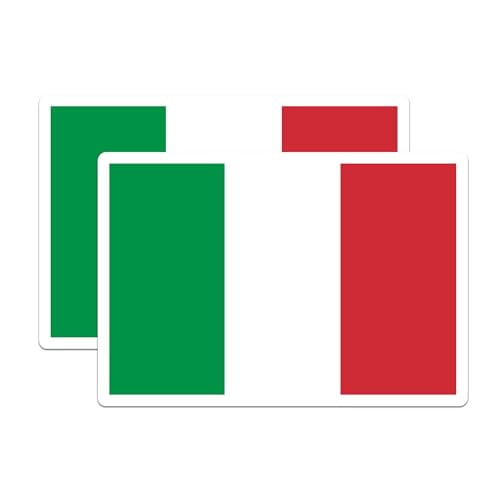 (2 Pack) Italy World Flag Stickers - Italian Pride - 5 Inches On ...