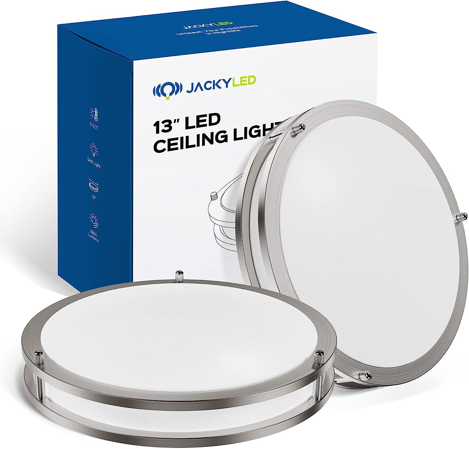 TriGlow 49.5" LED Deco Strip Flush Mount, 4000K Brushed Nickel Deco ...