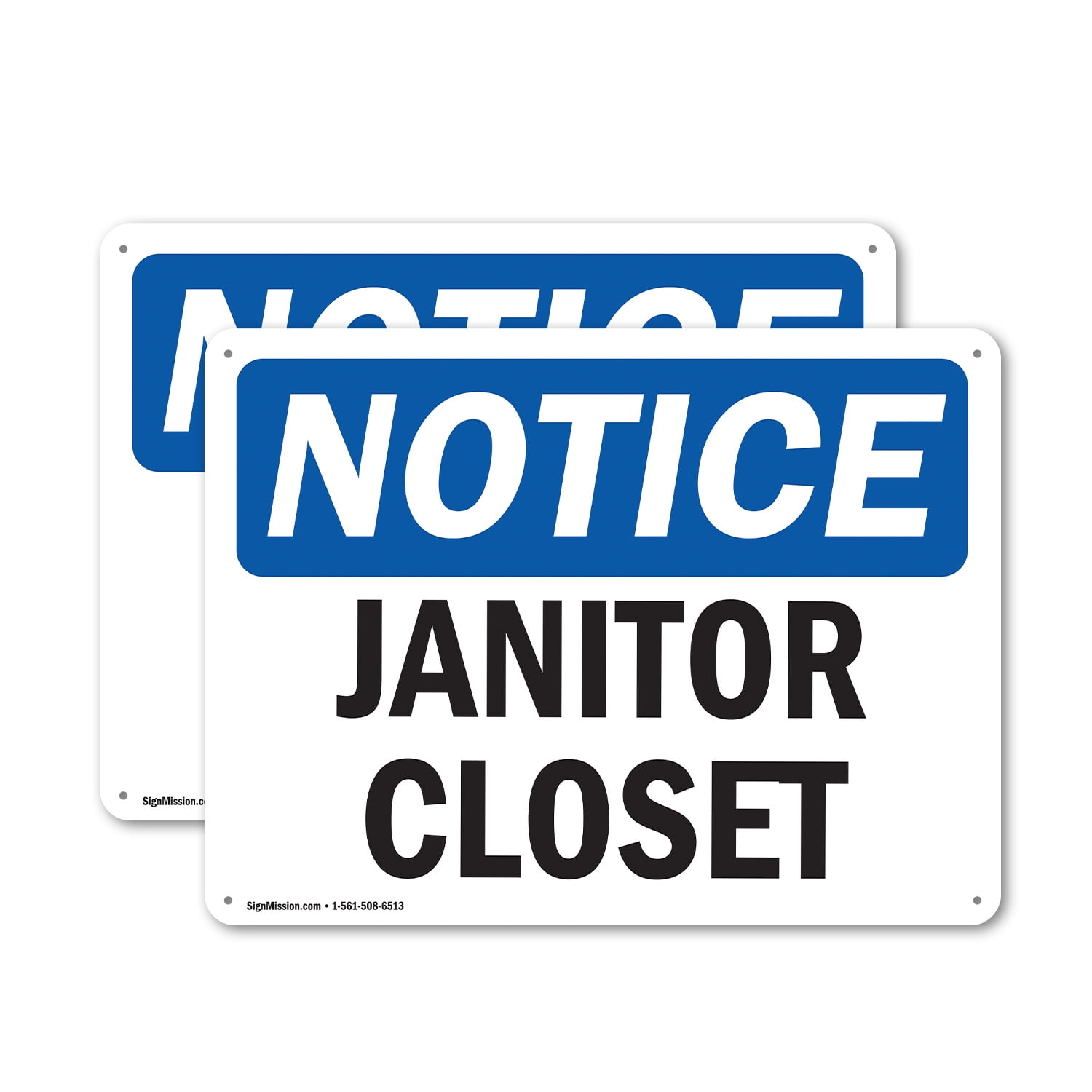 (2 Pack) Janitor Closet OSHA Notice Sign 18 Inch X 12 Inch Indoor ...