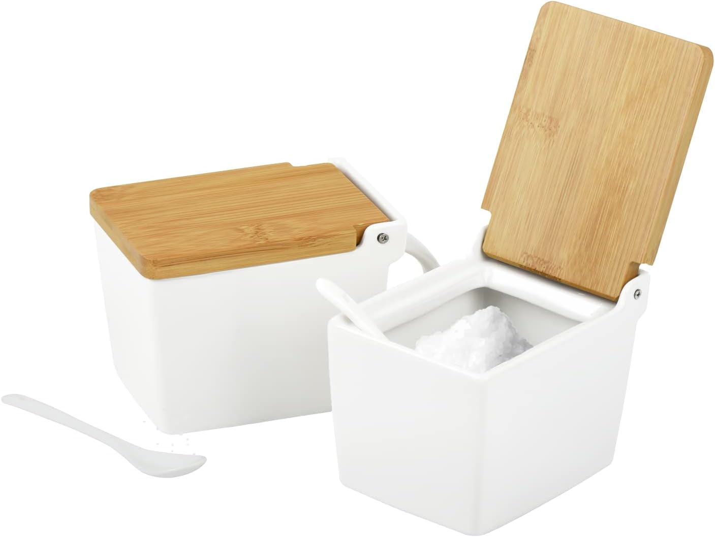 [2 Pack Japanese-Style Salt Box With Spoon for a Minimalist Kitchen ...