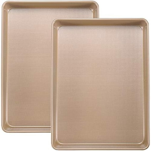2 Pack Jelly Roll Pan 15x10 Inch, Diamond Textured Nonstick Cookie ...