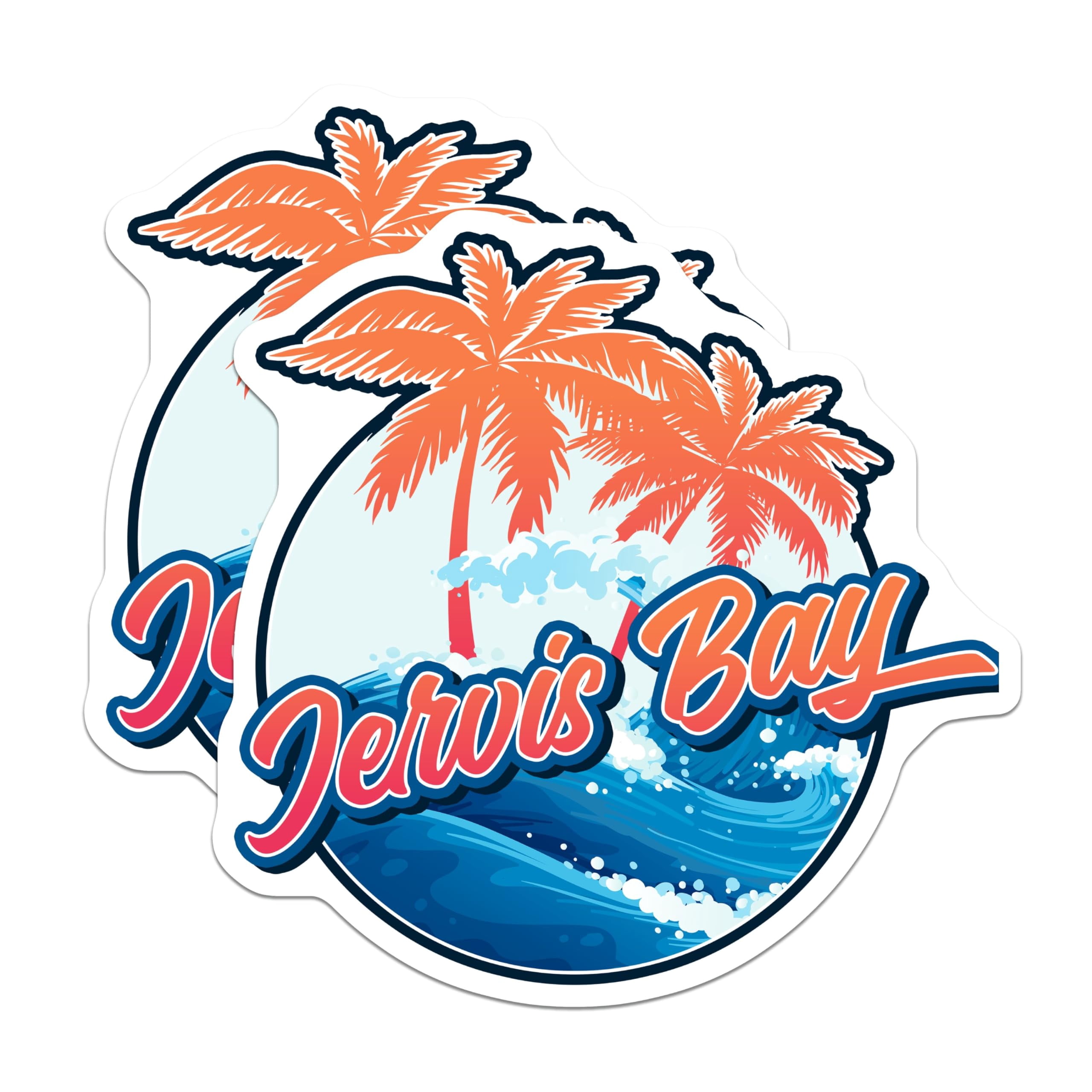(2 Pack) Jervis Bay Stickers - Beach Theme - Travel Destination - 5" On ...